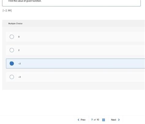 Solved Find The Value Of Given Function Multiple Chegg