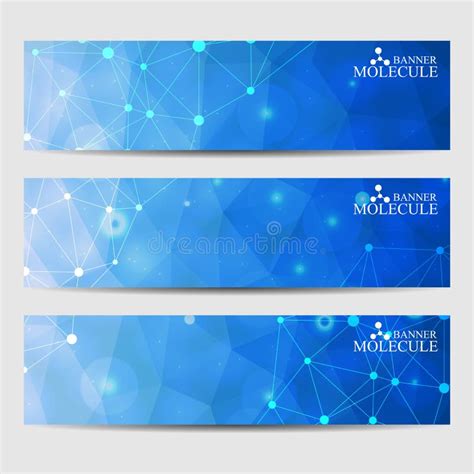 Abstract Geometric Banners Molecule And Communication Science And Technology Design Structure