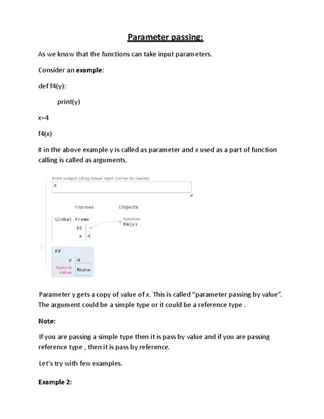 Parameter Passing Python Unit 2 Parameter Passing As We Know That The Functions Can Take