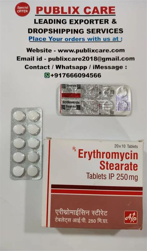 Erythromycin Stearate 250 Mg Tablet Packaging Size 10x10 At ₹ 47 Box In Nagpur