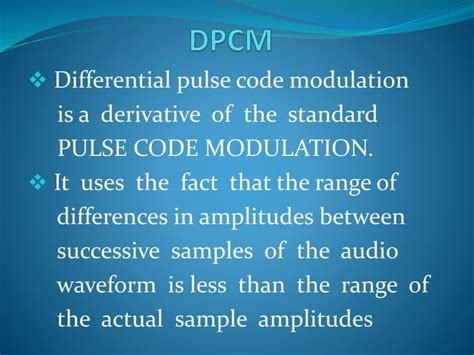 differential pulse code modulation ppt