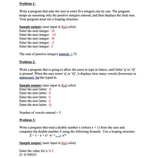 Solved Problem 1 Write A Program That Asks The User To