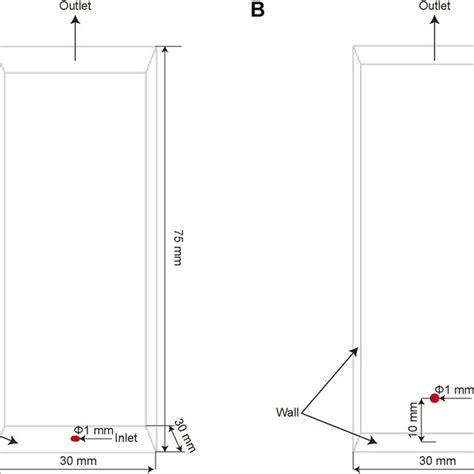 Schematic Of The Computational Domain A Bottom Injection B Wall