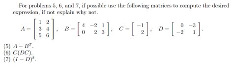solved for problems 5 6 and 7 if possible use the