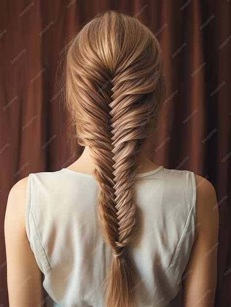Premium Photo Beautiful Fishbone Braid Hair Style