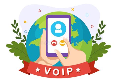 Voip Or Voice Over Internet Protocol Vector Illustration With Telephony