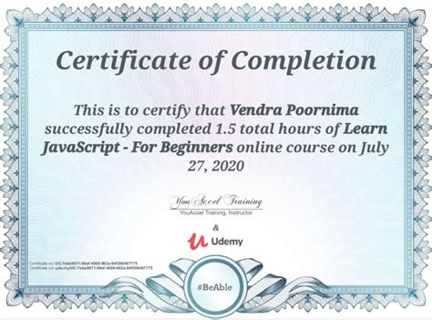 Poornima Vendra On Linkedin Javascript Udemycertification Codingjourney Webdevelopment