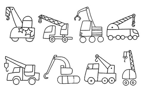 100简笔画大全图片打印工程车 100 简笔画 画趣文库（我爱生活）