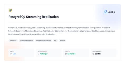 Postgresql Streaming Replikation Einrichten Und Verwalten Labex