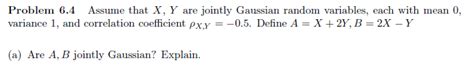 solved problem 6 4 assume that x y are jointly gaussian