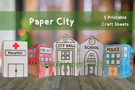 Printable Paper City Craft Sheets Diy Urban Landscape Templates For Creative Play Educational