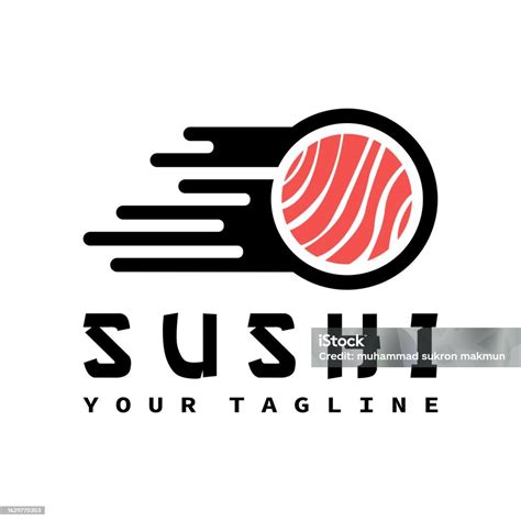 스시 로고 템플릿 벡터 아이콘은 일본 음식 일러스트레이션 디자인을 위한 것이다 감정가에 대한 스톡 벡터 아트 및 기타 이미지
