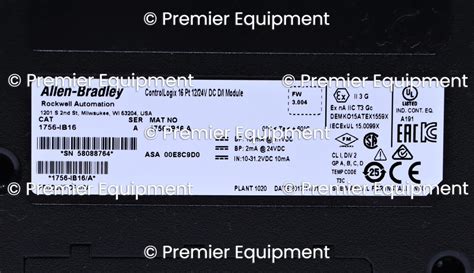 ALLEN BRADLEY IB A POINT DC INPUT MODULE F W Premier Equipment
