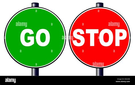 The Go Green Traffic Sign With A Red Go Traffic Sign Isolated Over A