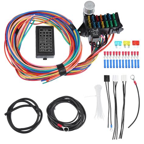 Uxcell 1 Set Universal 14 Circuit Wiring Harness Kit With