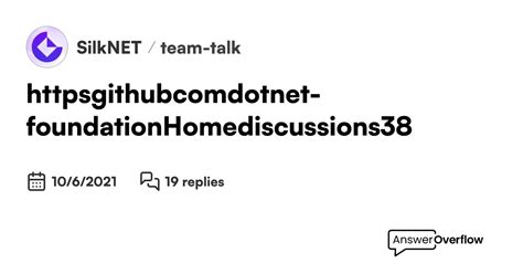 Dotnet Foundationhomediscussions38 Silknet