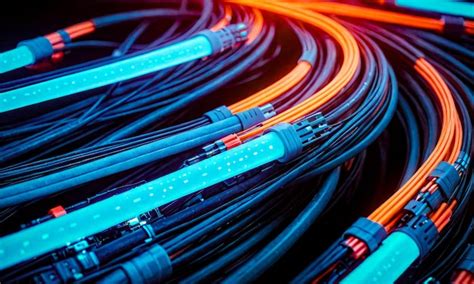 Premium Photo Abstract Network And Data Speed Illuminated Cables In