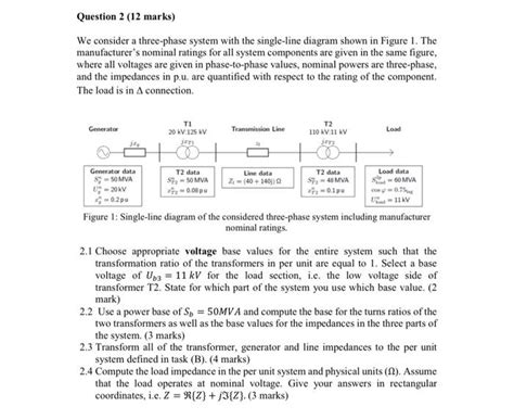 Solved Question 2 12 Marks We Consider A Three Phase