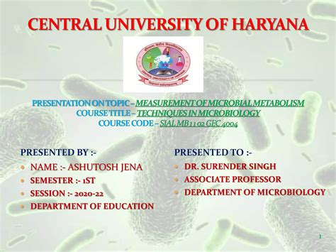 Measurement Of Microbial Metabolism PPT