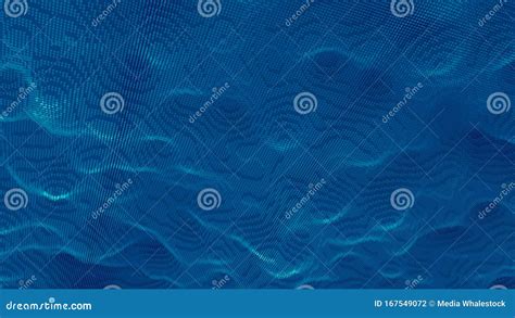Abstract Endless 3d Pixel Background Animation Blue Wavy Surface With Small Ripples Seamless