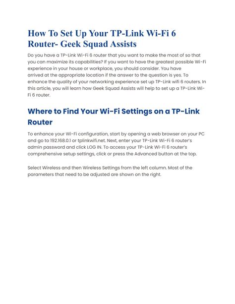 PPT How To Set Up Your TP Link Wi Fi Router PowerPoint Presentation Free Download ID 13159838