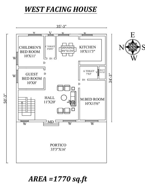 X Beautiful Bhk West Facing House Plan As Per Vastu Shastra