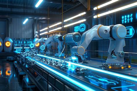futuristic recycling plant hightech automated sorting system premium