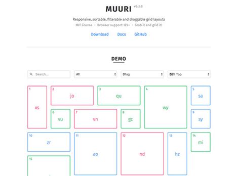 muuri 响应式、可排序、可拖拽的布局插件 设计达人