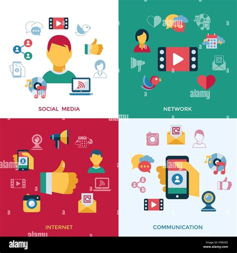 Digital Vector Social Media And Communication Network Icon Set Infographics Stock Vector Image