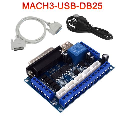 5แกน Cnc Breakout Board พร้อมสาย Usb สำหรับ Nema17 Nema23 Stepper Motor Driver Mach3 Parallel