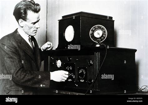 Philo T Farnsworth Inventor Of The Television Is Shown Here With His