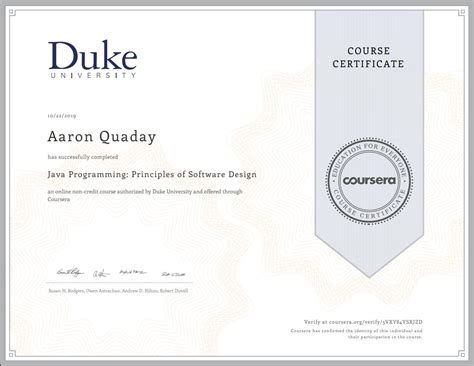 Aaron Quaday On Linkedin Javadevelopment Coursera Dukeuniversity