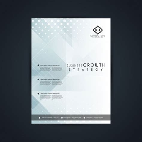 기하학적 모양과 점으로 장식 된 브로셔 무료 벡터