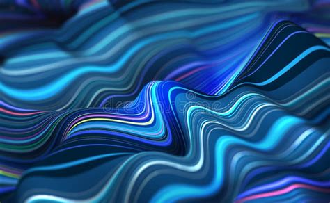 Abstract Waves Of Digital Surfaces Soft Fluidity Of Abstract Data Flow Stream Stock