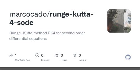 GitHub Marcocado Runge Kutta 4 Sode RungeKutta Method RK4 For