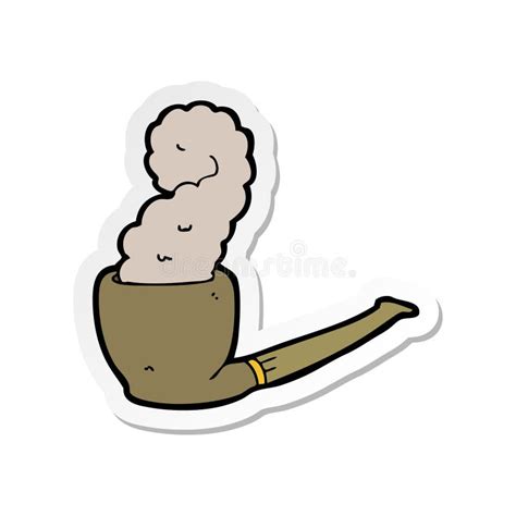 Una Pegatina Creativa De Una Pipa De Dibujos Animados Ilustración Del Vector Ilustración De