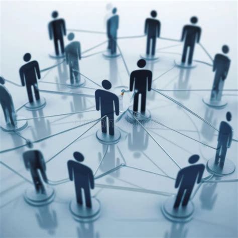 Network Concept With Connected Figures On Reflective Surface Stock Image Image Of Interaction