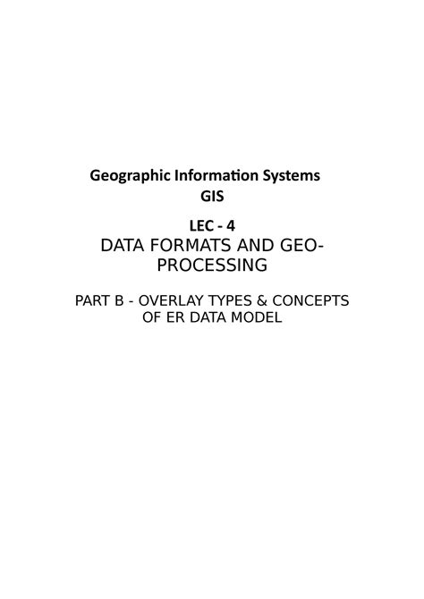 GIS Geographic Information Systems Lec Part B Geographic Information Systems GIS LEC