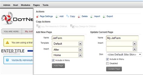 how to add a form to dotnetnuke
