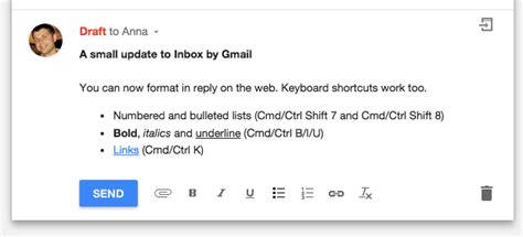 Inbox By Gmail Updated With Some Much Needed Text Formatting Features