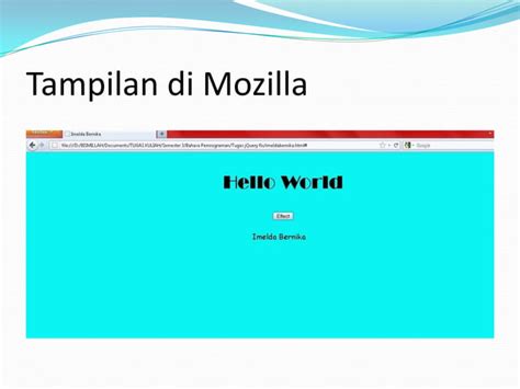 cara membuat hello world menggunakan j query ppt