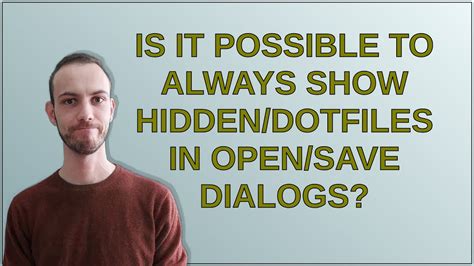 Apple Is It Possible To Always Show Hiddendotfiles In Opensave