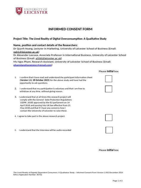Final Informed Consent Form Pdf Informed Consent
