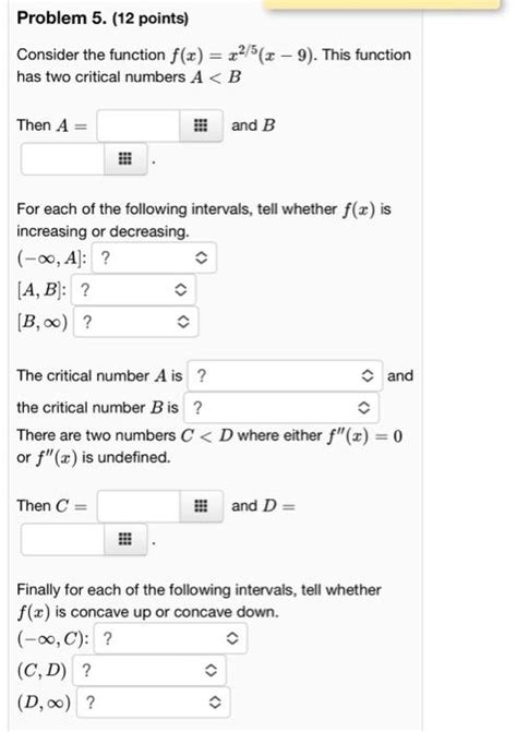 solved problem 5 12 points consider the function