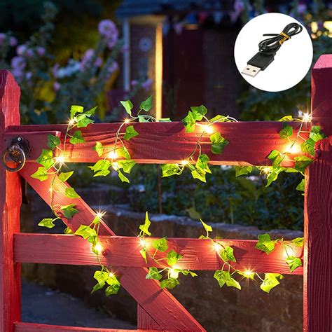 Artificial Plants Led String Light 1pcs Green Lea Grandado
