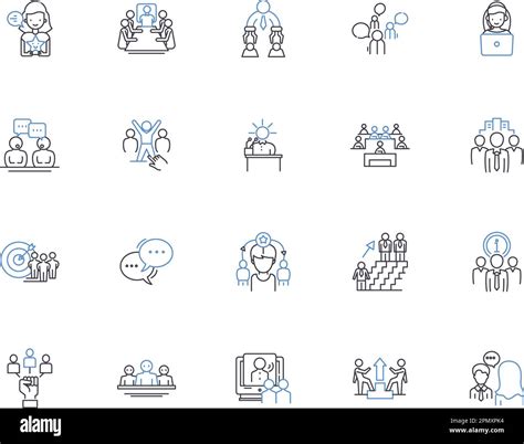 Coaching Outline Icons Collection Mentoring Guiding Instructing