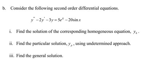 Solved helpb. Consider the following second order | Chegg.com
