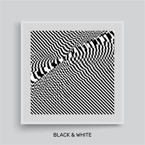 Waveform Background Surface Distortion Pattern With Optical Illusion Vector Striped