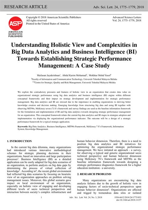 Pdf Understanding Holistic View And Complexities In Big Data