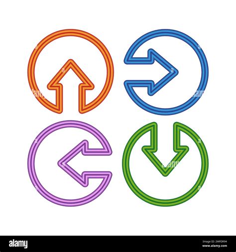 Arrow Icons Pointing Left Right Up And Down Vector Illustration Eps 10 Stock Image Stock